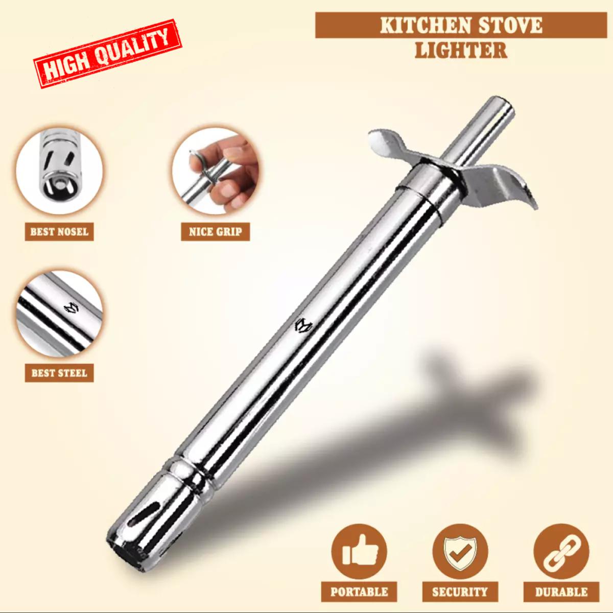 Kitchen Lighter SS Metal - Gas Stove Lighter - No Fuel No Batteries No ...