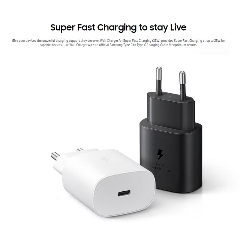 Samsung 45W/65W/25W PD Super Fast Power Adapter with C to C cable (5A/1 ...
