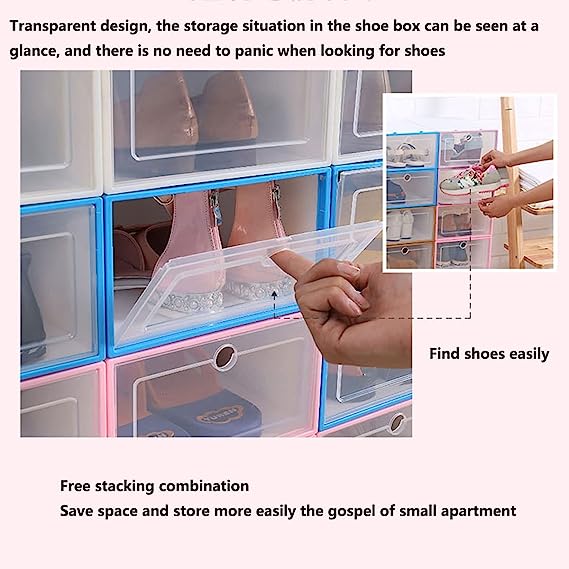 Shoe Boxes Stack able Shoe Storage Organizers Fordable and Versatile ...