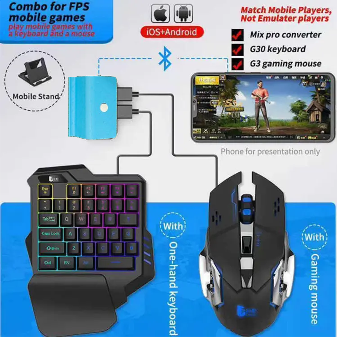GAMING WIRELESS BLUETOOTH 5 IN 1 COMBO KEYBOARD AND MOUSE - High ...