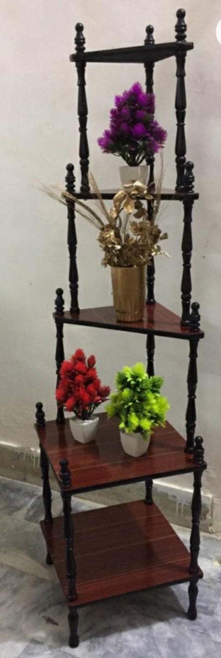 5 Layer Wooden Corner shelf / Wooden Corner rack | Daraz.pk