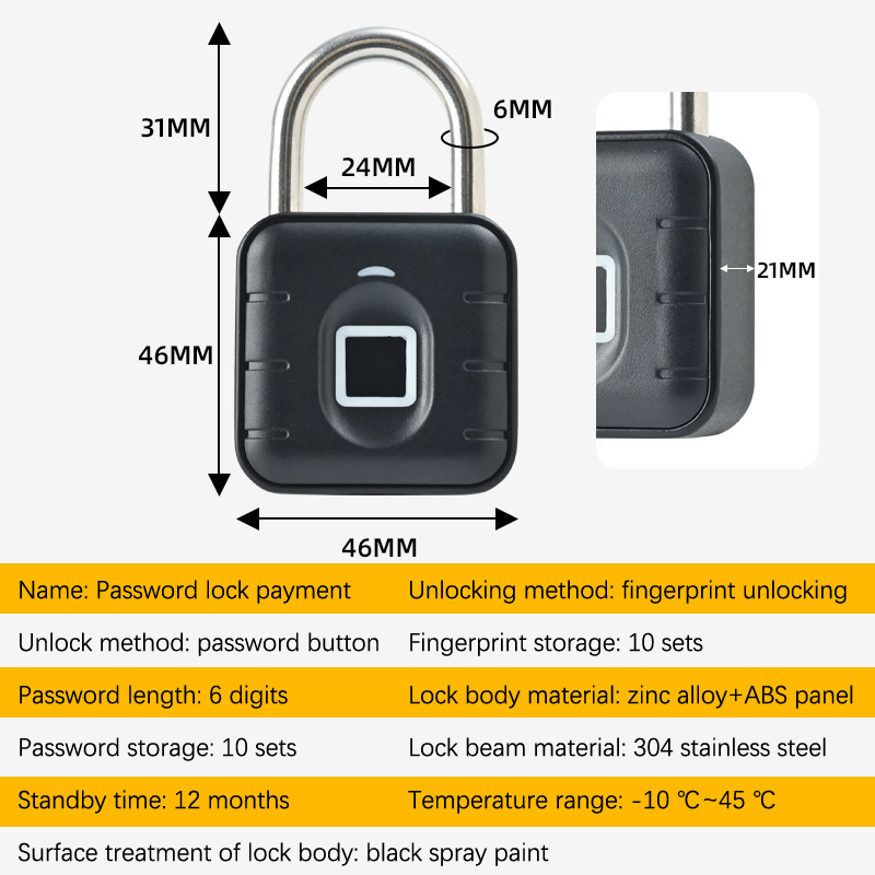 Smart Biometric Fingerprint Smart Door Lock Keyless Quick Unlock Anti ...