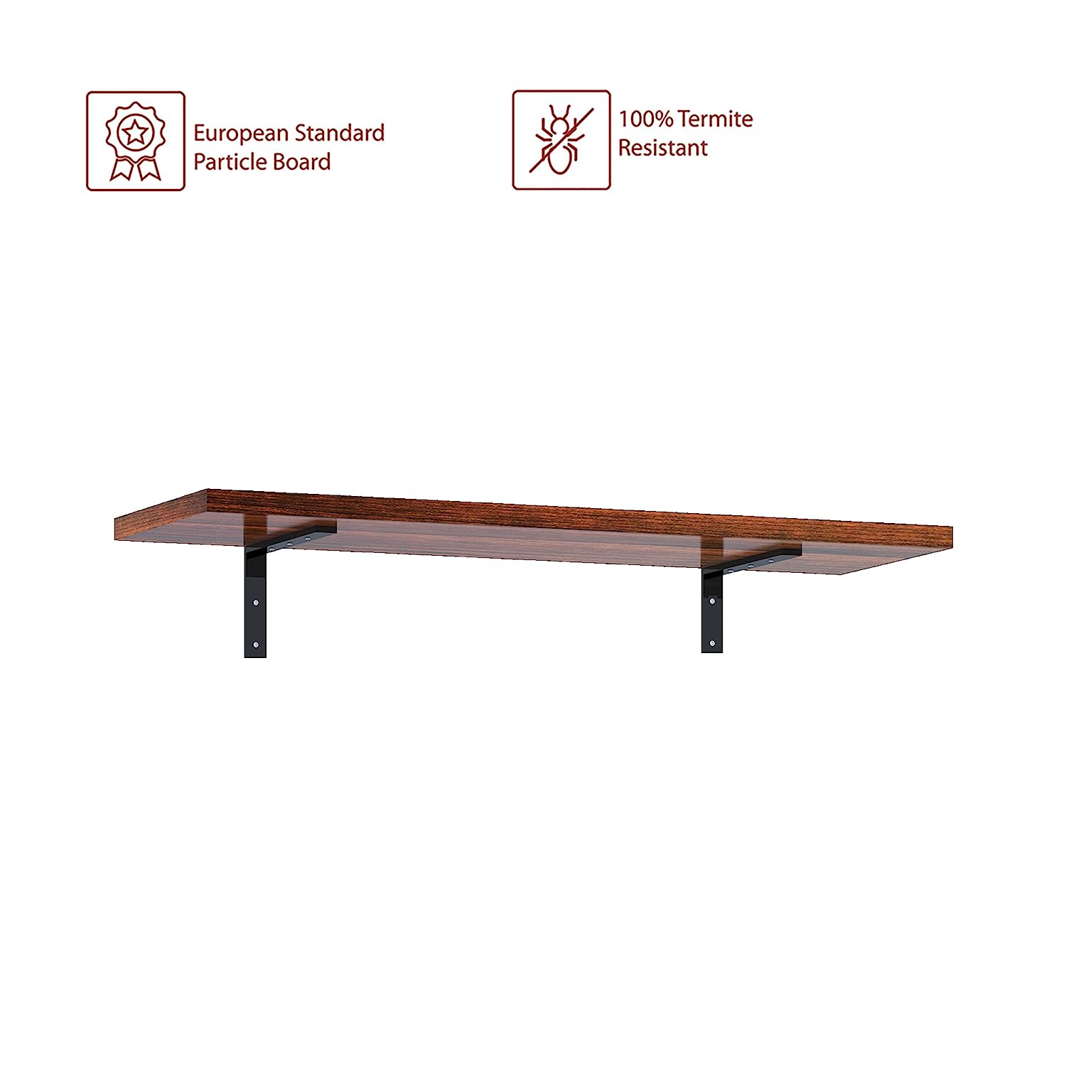 Wood and Metal Floating Wall Shelves | Home Decorative Shelf (24*8 ...