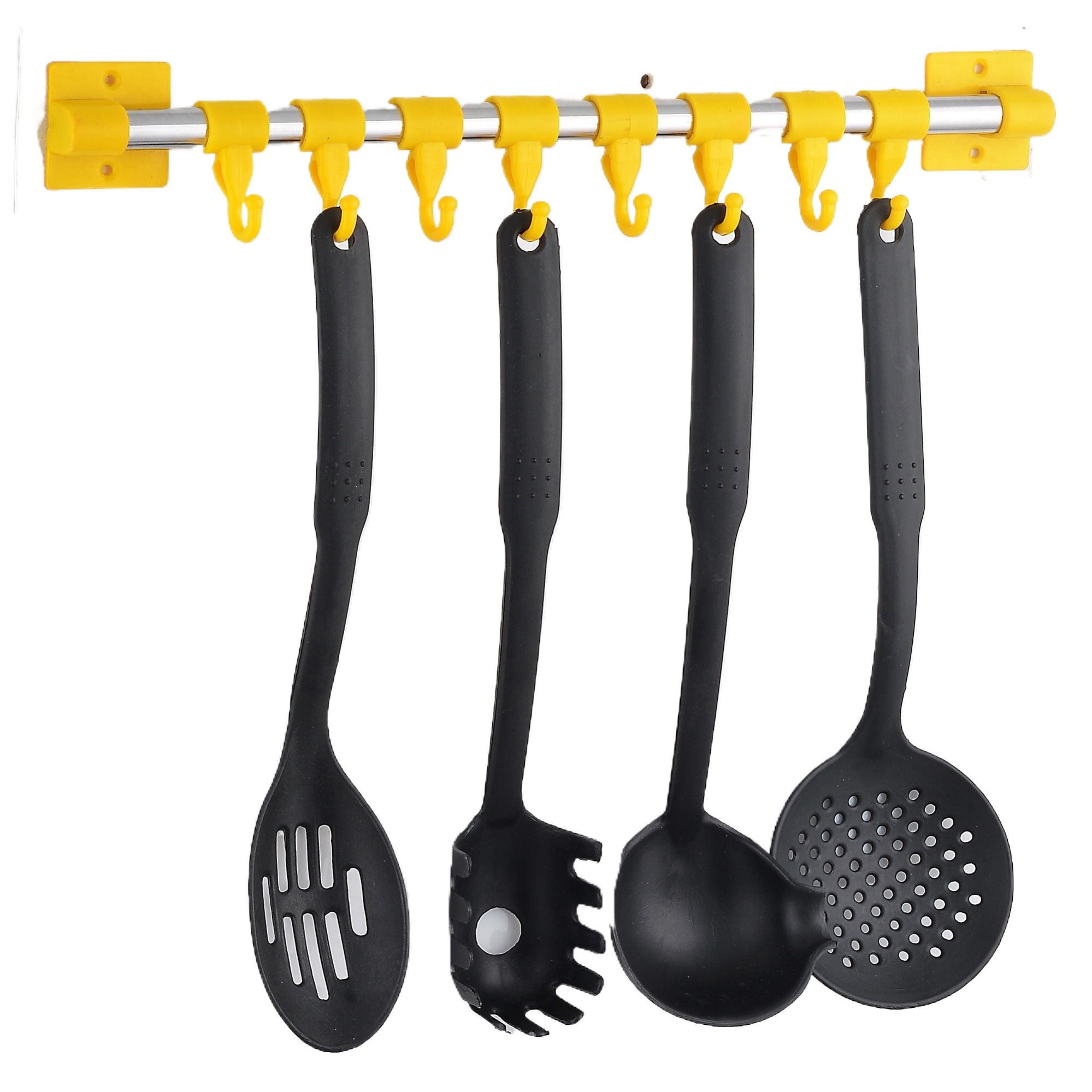 8 Sliding Hooks Kitchen Accessories Organizer Rack | Cloth Hanging ...