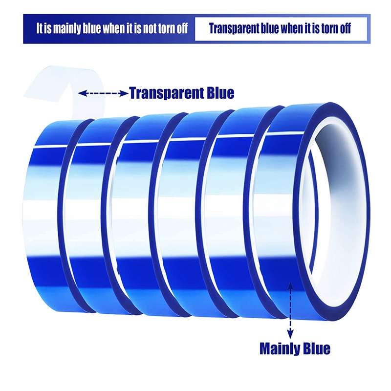 6 Rolls 20mm X33M Blue Heat Tape High Temperature Heat Resistant Tape ...