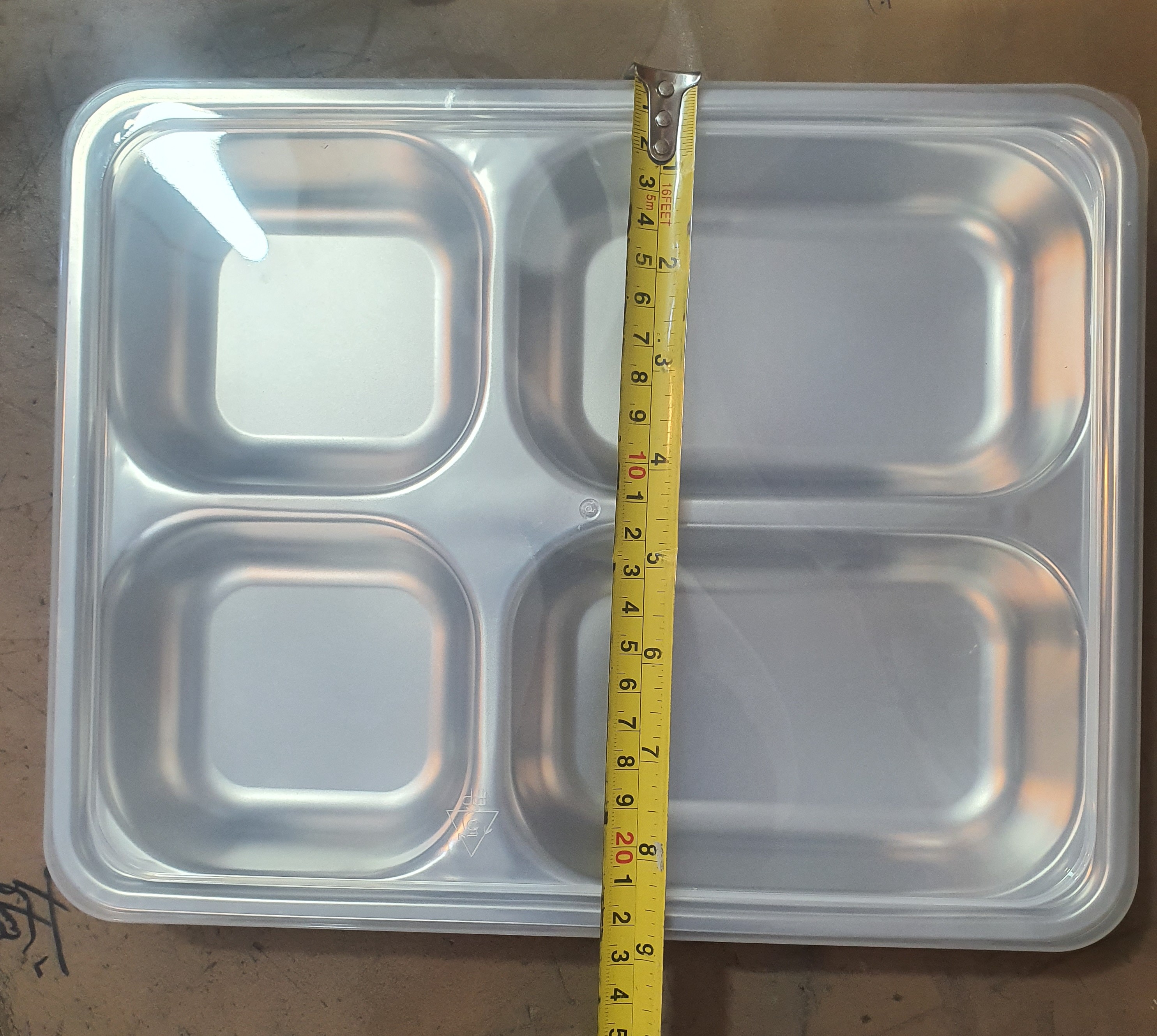 4 Compartments Stainless Steel Plate with Lid, Stainless Steel ...