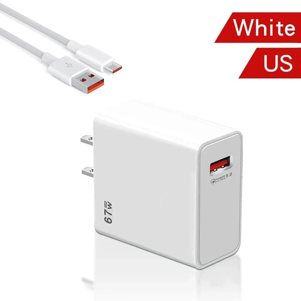 67W Fast Charging Charger USB Adapter Standard Charge Head Type-C ...