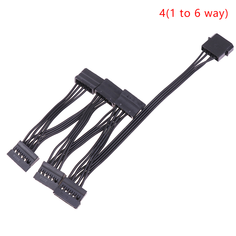 4Pin 1 Male To 3/4/5/6 Female Splitter Adapter SATA Power Hard Disk ...