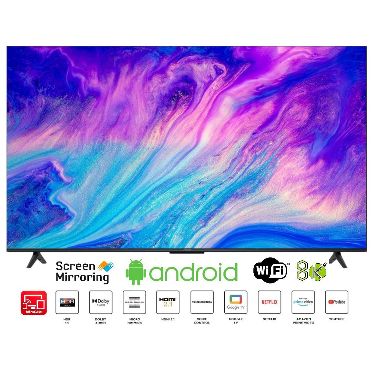 8K t 58 inch Smart Android WiFi 4k Led TV with Voice Remote | Daraz.pk