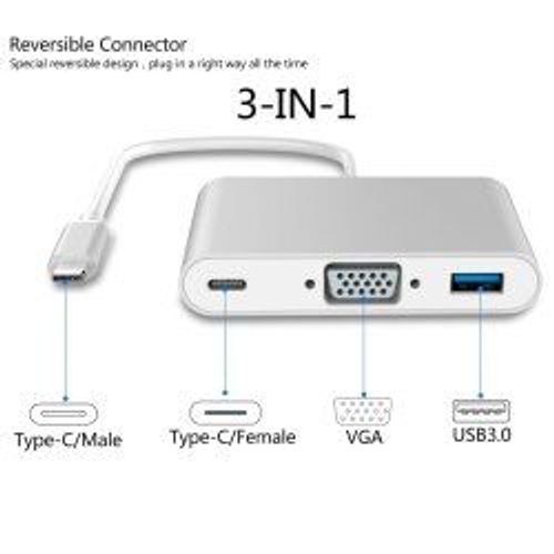 Type C 3.1 To Vga+Otg C+Usb 3.0 | Daraz.pk