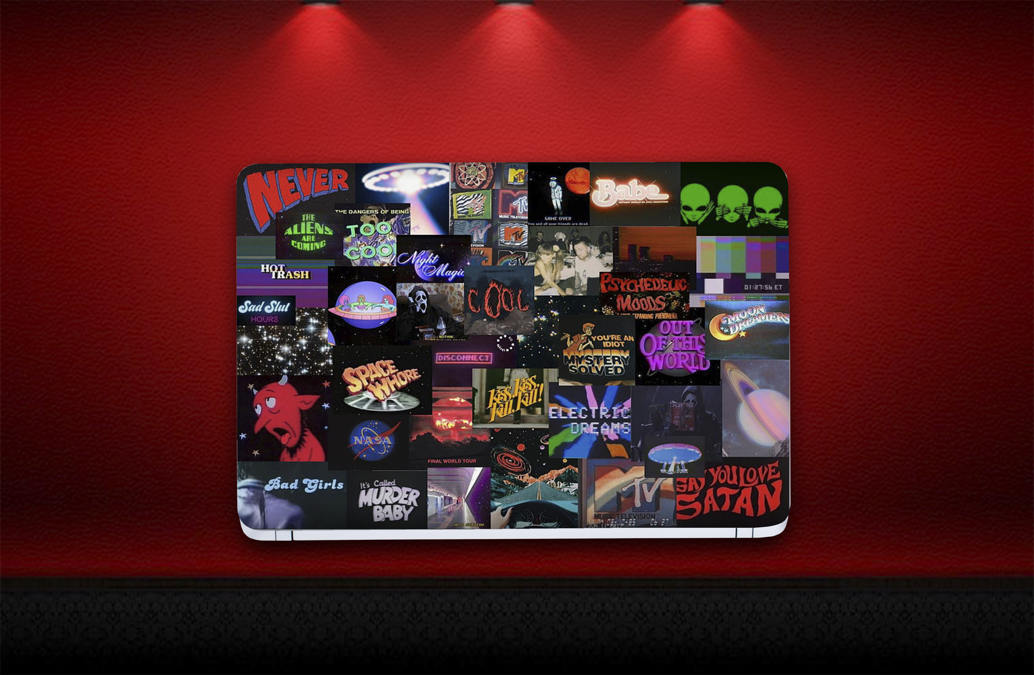 dark-vintage-aesthetic- grunge Laptop Back Cover Vinyl Skin 12 13 14 15 ...