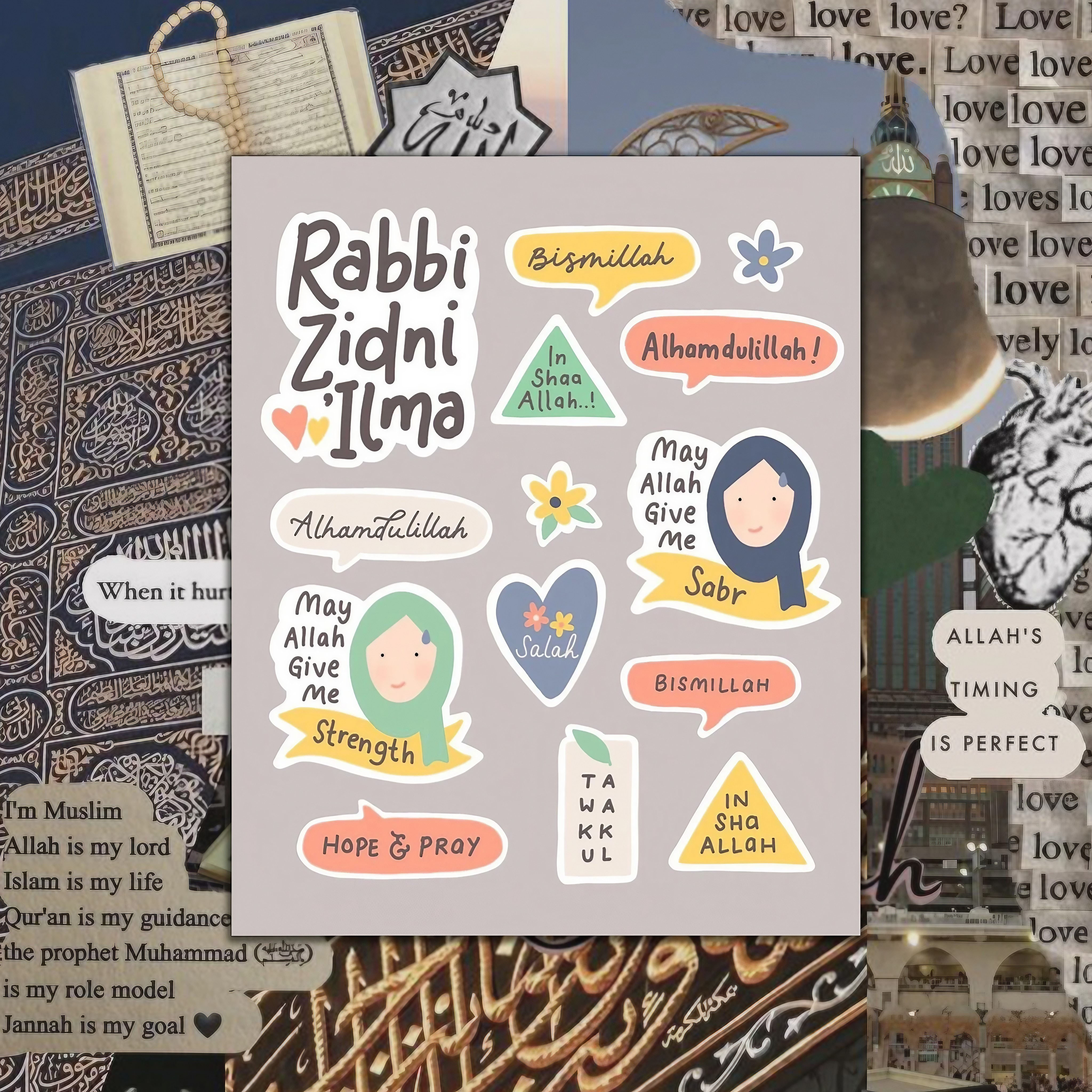 Islamic Journaling Stickers for Daily Reflection - Salah Hijab Stickers ...