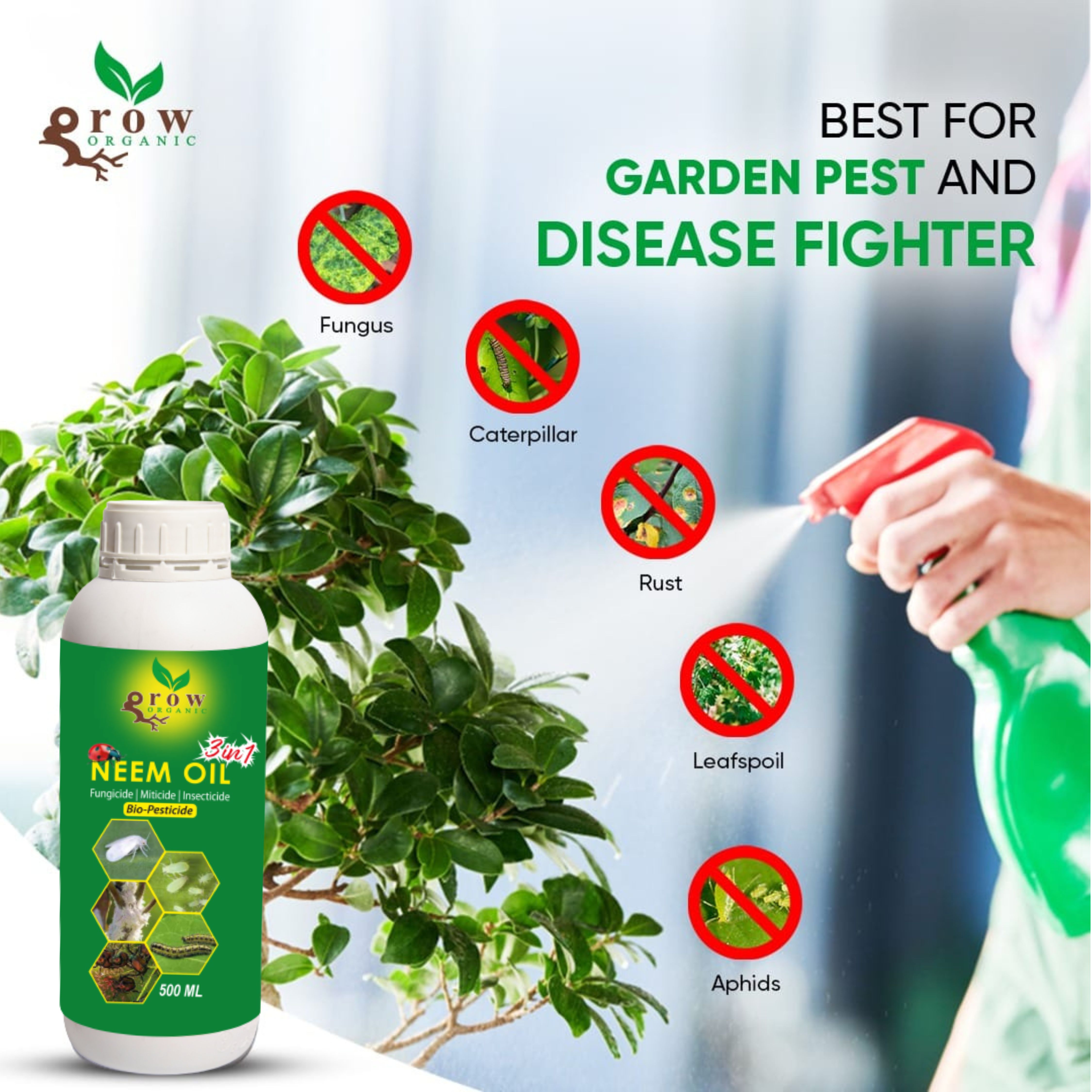 Neem Oil 50 ml water soluble ( Insecticide, Fungicide & Miticide ...