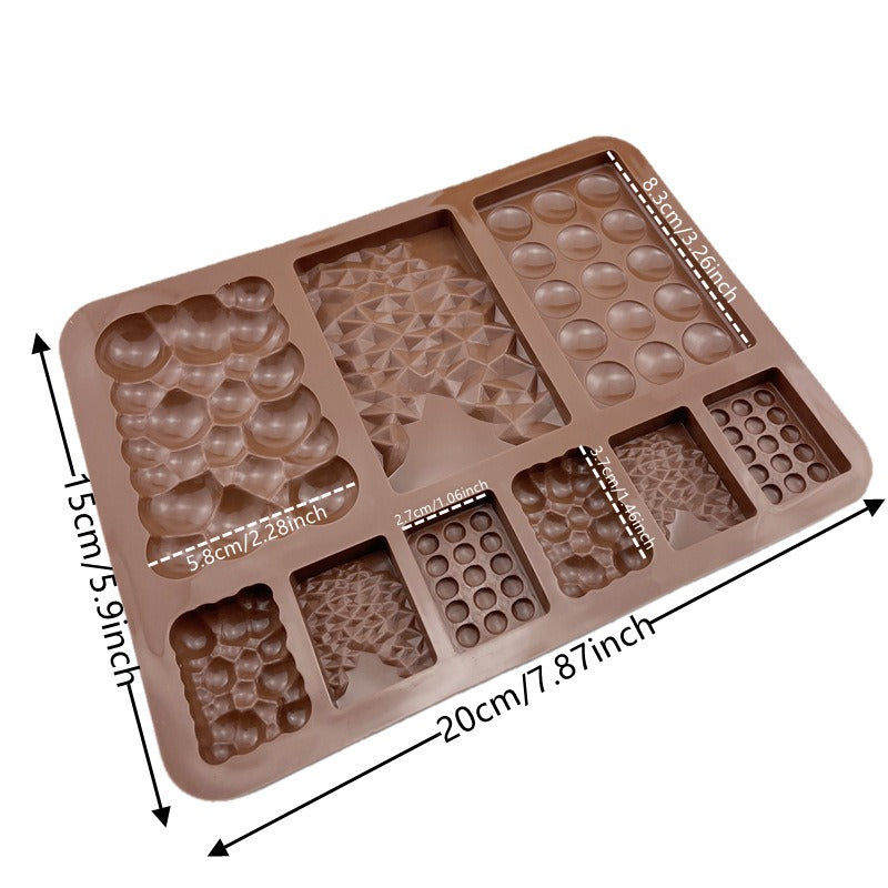 Bubble and Cracked Theme Silicone Chocolate Bar Mold 9 Cavity | Daraz.pk