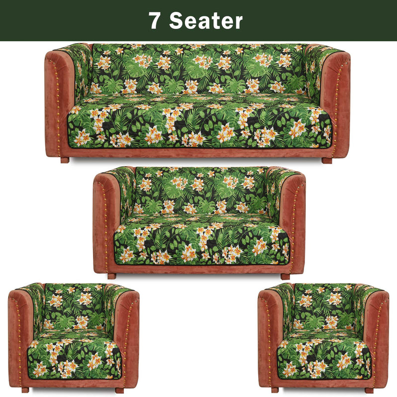 Tropical Palm Quilted Sofa Cover Set | Daraz.pk