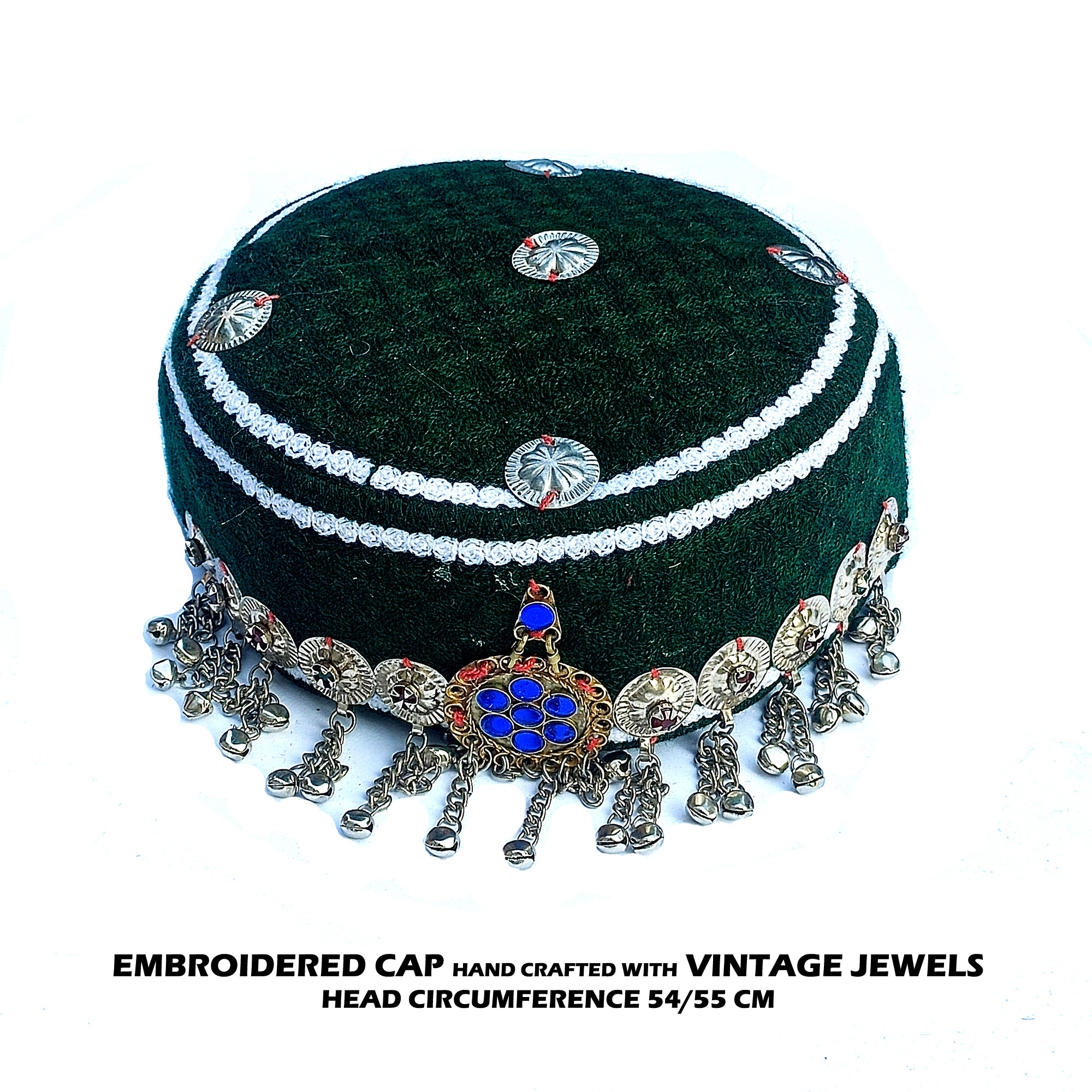 Afghan Turkish Pakistani Traditional Wear Embroidered Cap Topi with ...