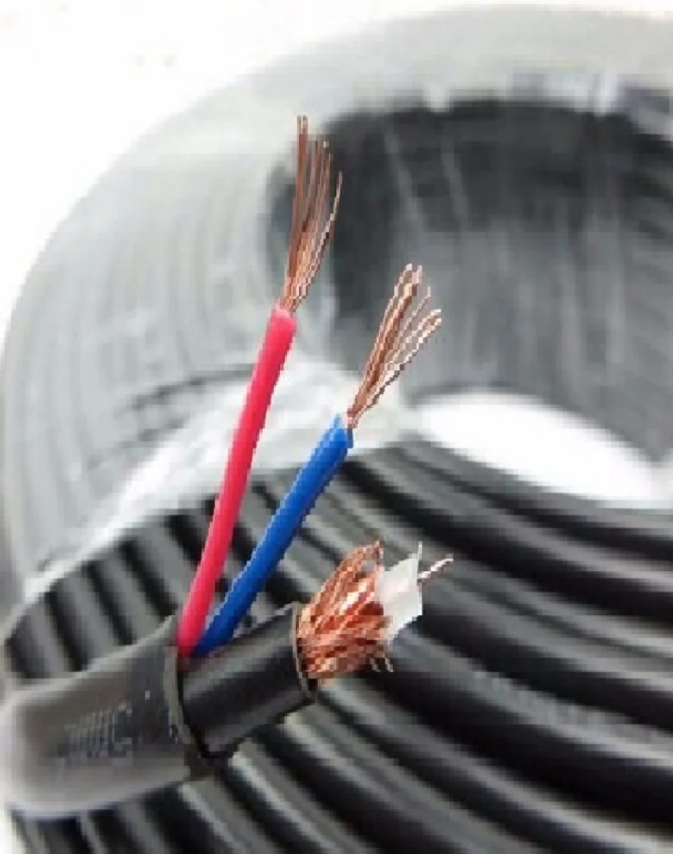 CCTV Camera Cable Roll RG6 with Power Cable for Surveillance Cameras 80 ...