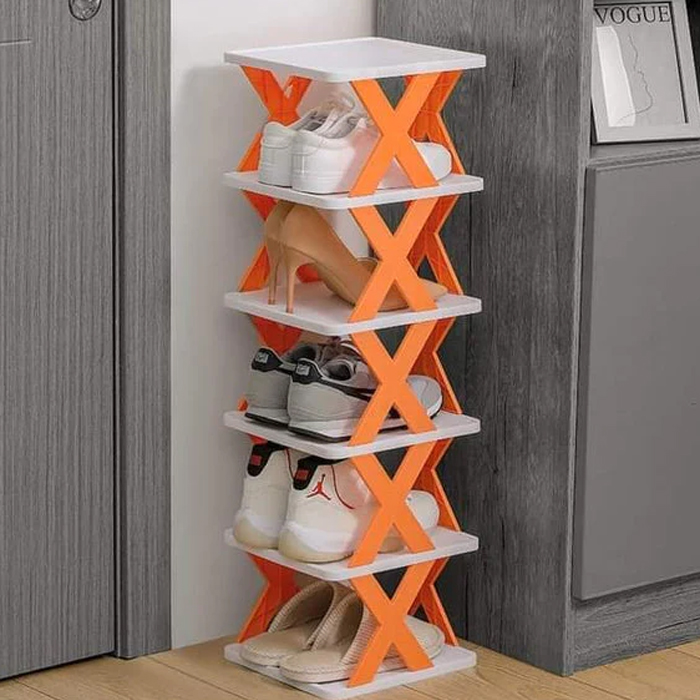 New Zig Zag Style 5 Layer Folding Plastic Shoe Rack | Daraz.pk