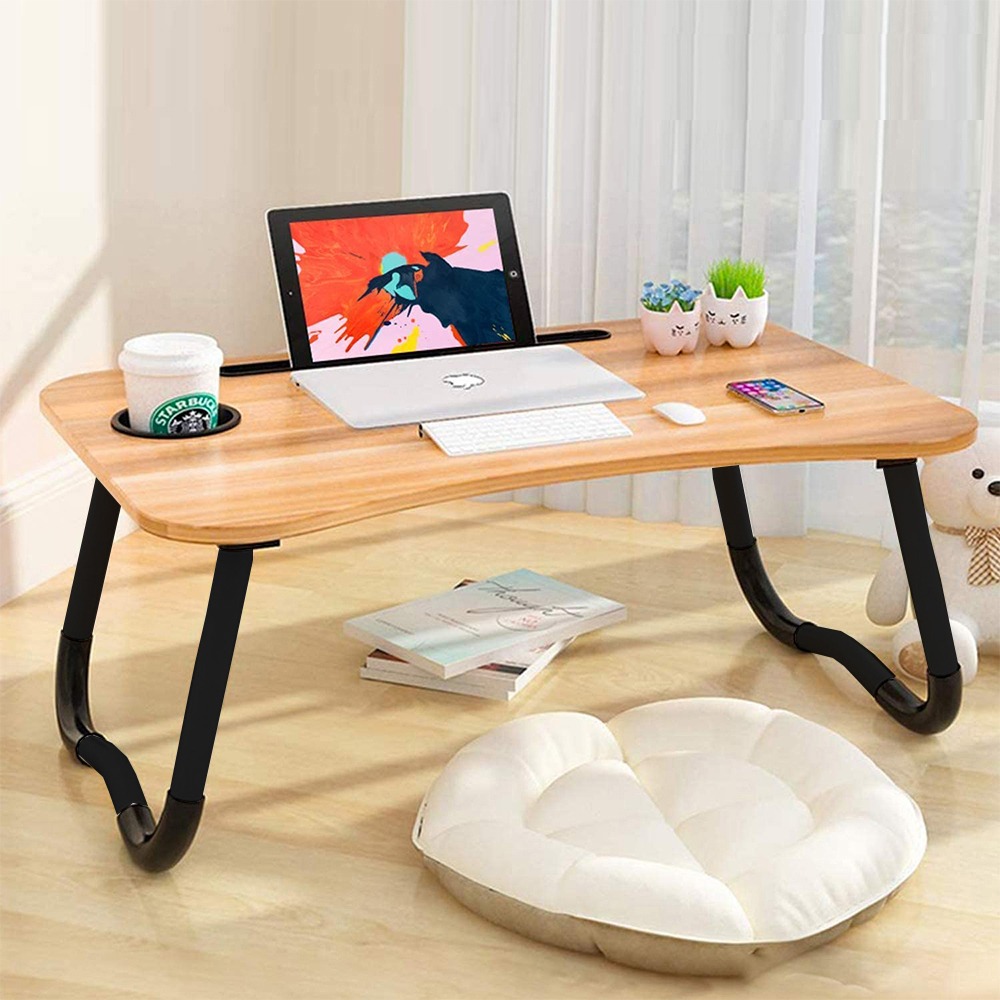 Wooden Gaming Laptop Table For Bed Foldable Stand Ergonomic Portable ...