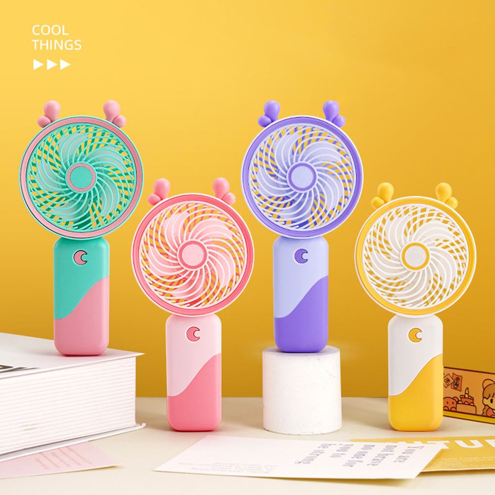 NEW Rechargeable Mini Handy Moon Button Fan with Assorted/Random Color ...