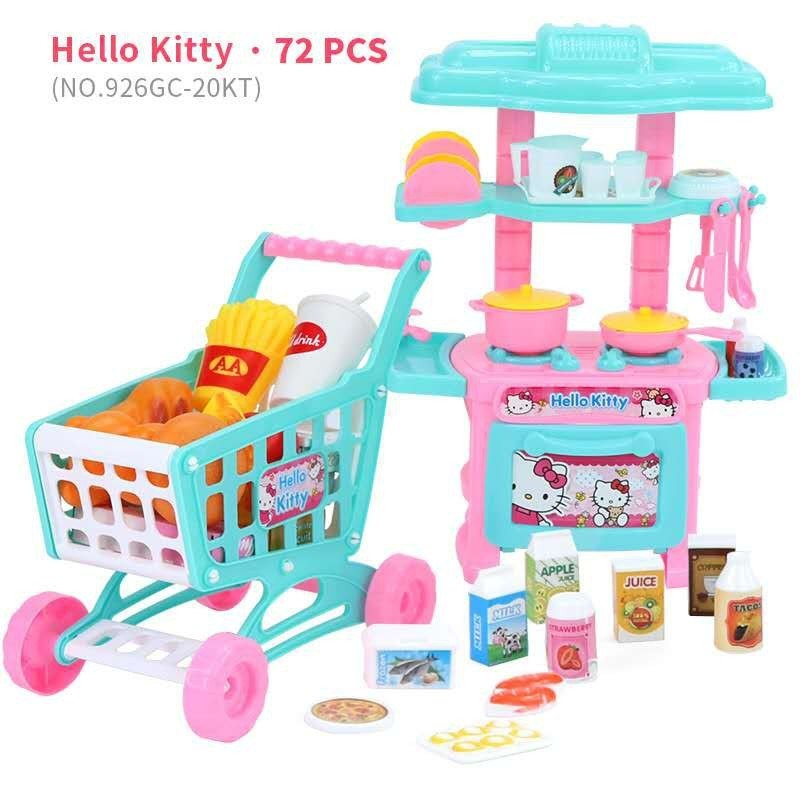 Hello kitty Mini Kitchen Set And Shopping Cart for kids. | Daraz.pk