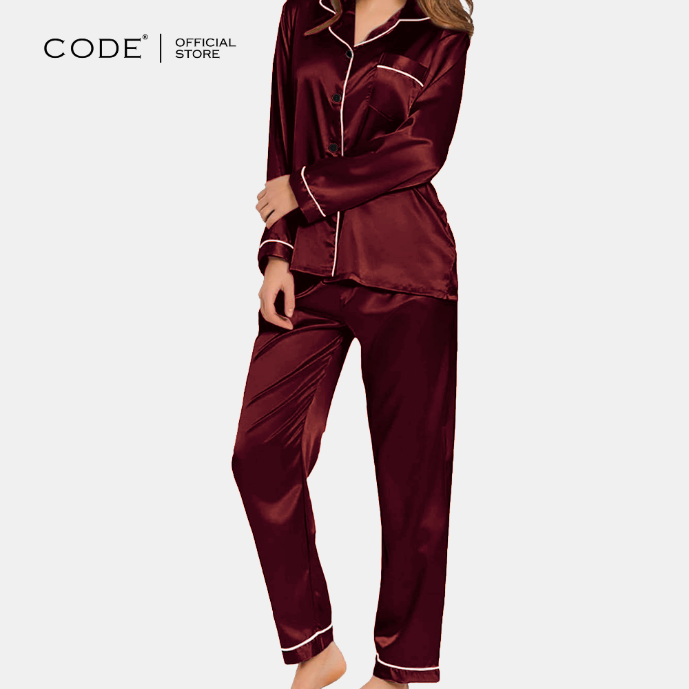 Code Plain Silk Night Dress For Girls - Silk Night Suit For Women Girls ...