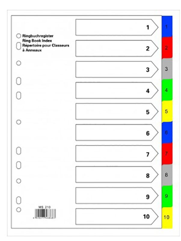 Office file Separators 10, 20, 26 and 31 Plastic Dividers 6 different ...