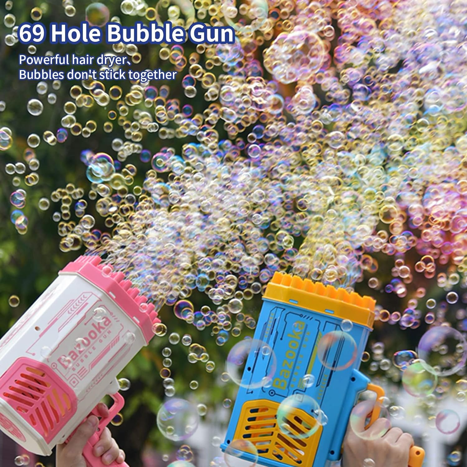 69 Holes Bazooka Bubble Gun Machine Big Rocket Boom Bubble Blower with ...