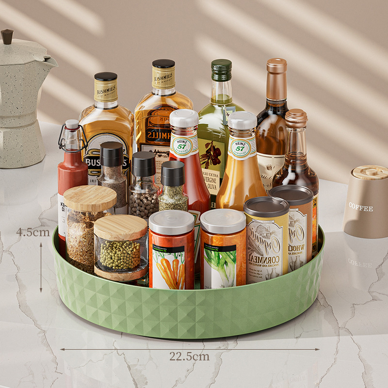 Kitchen Countertop Shelf Rotating Condiment Storage Box Living Room ...