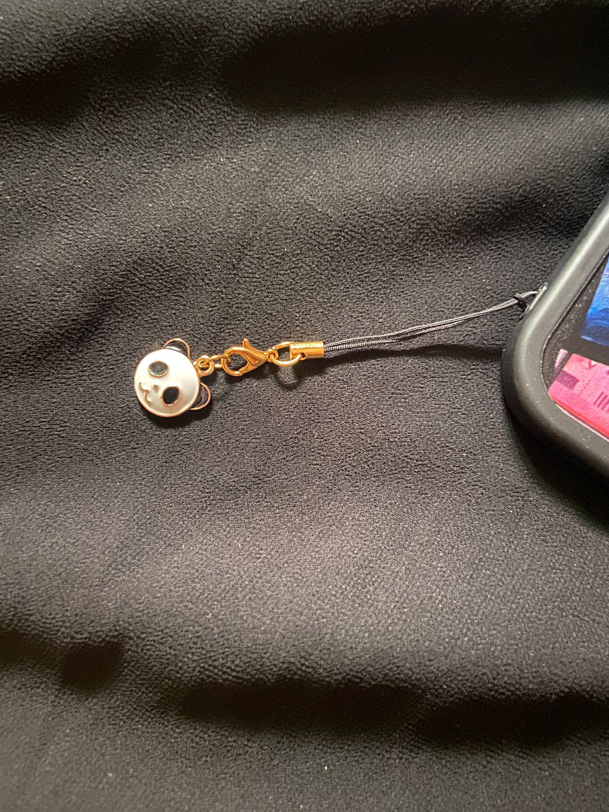 Cute Panda Phone Charm with Strap and Gold Clip for Mobile Bags and ...