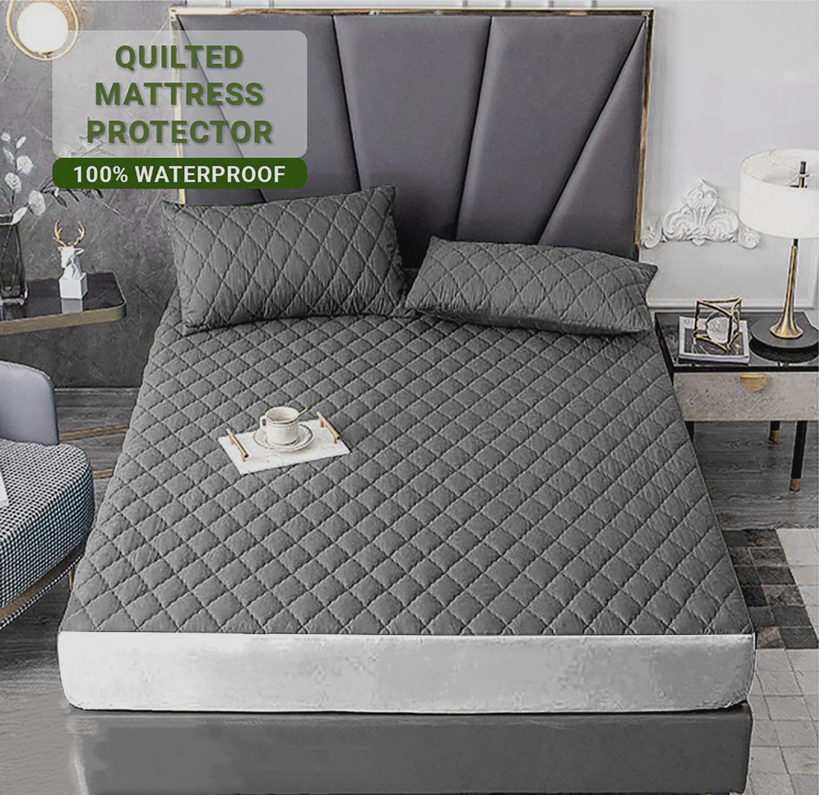 Quilted Waterproof Mattress Protector Pad Sheets King Size Bed Topper ...