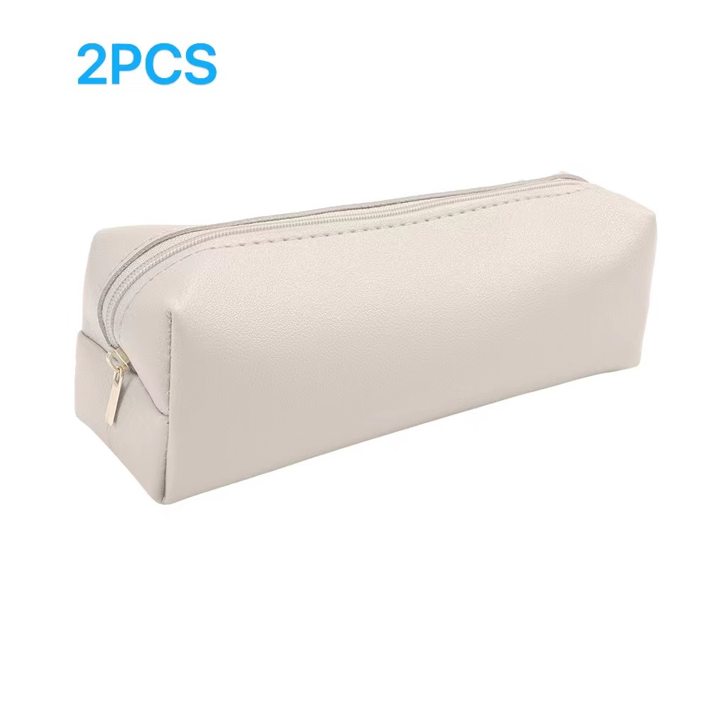 1/2PCS Simple Retro High capacity PU Leather Pencil Case INS Style ...