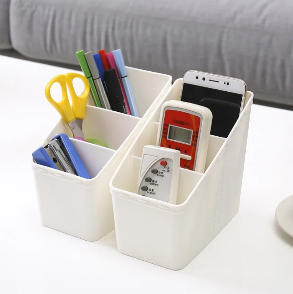 Multifunctional 3 Compartment Plastic Desktop Storage Container ...