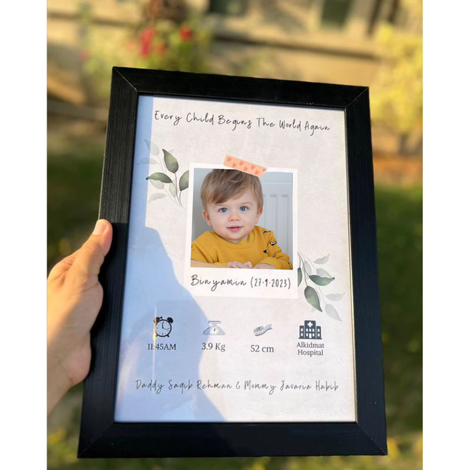 Baby Born Frame, White Frame, Frame Pic Ideal Gift fot Birthday ...
