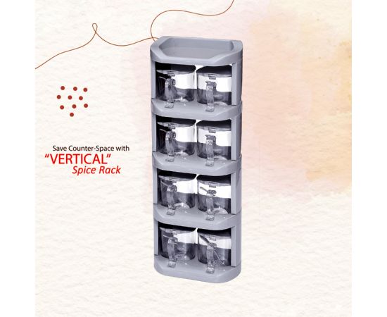 Masala Box, Masala Rack, Storage Rack, Spice Container, 4-Tier Spice ...