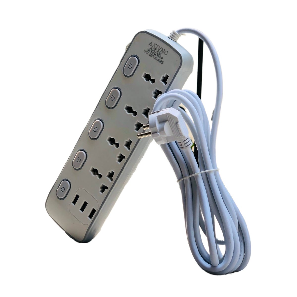 Heavy Duty 3m Copper Wire Extension Board with 9 Sockets (3 USB + 4 ...