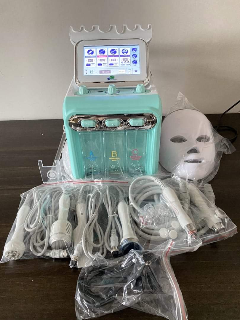 7 in 1 Hydra facial Machine with LED Mask remove blackheads, whiteheads, grease, keratin, dead ...