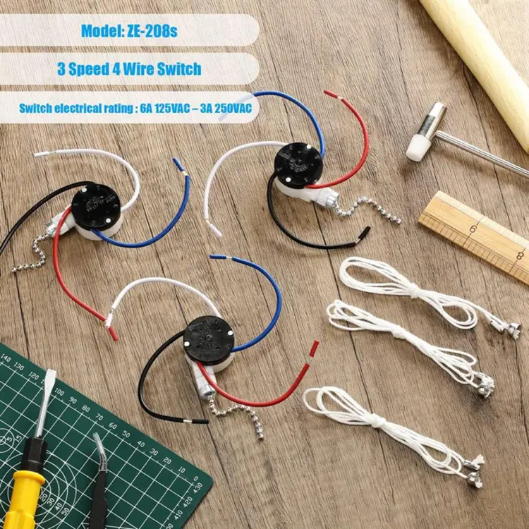 Four Wire Pull Chain Switch For Ceiling Fan | Shelly Lighting