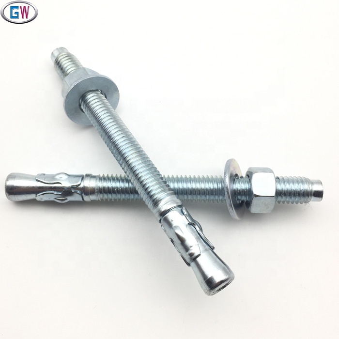 Hot Dip Galvanized / Zinc Plated Anchor Bolt / Wedge Anchor Fully ...