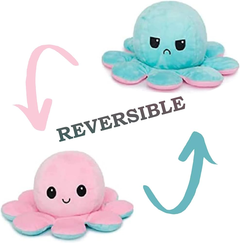 Reversible Octopus 2 in 1 Happy and Sad face Plush toy | Daraz.pk