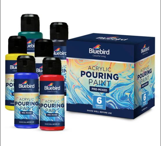 Bluebird Vibrant Pouring Paint Set: 6 Colors, 100ml Each - Create ...