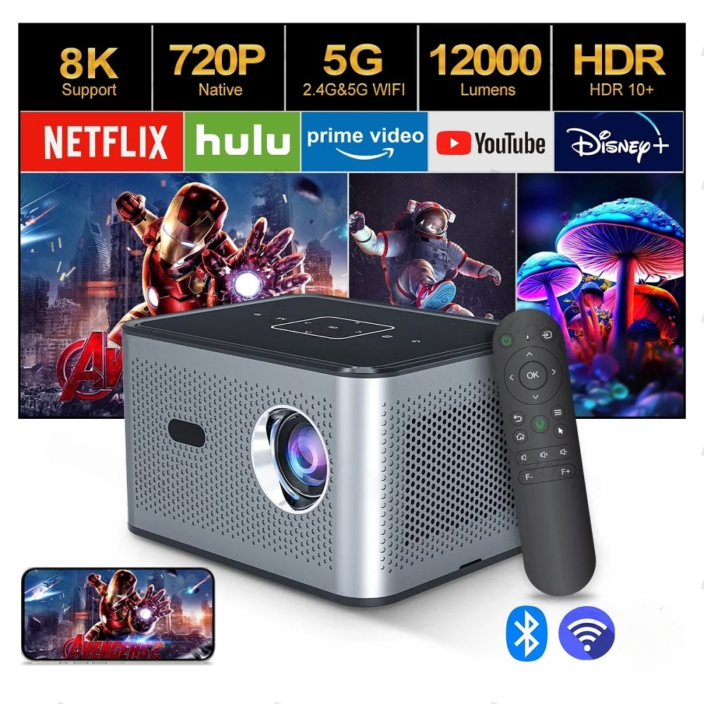 X3 Pro & X3 RGB Projector native 720P Support 4K 1080P Android 11 ...