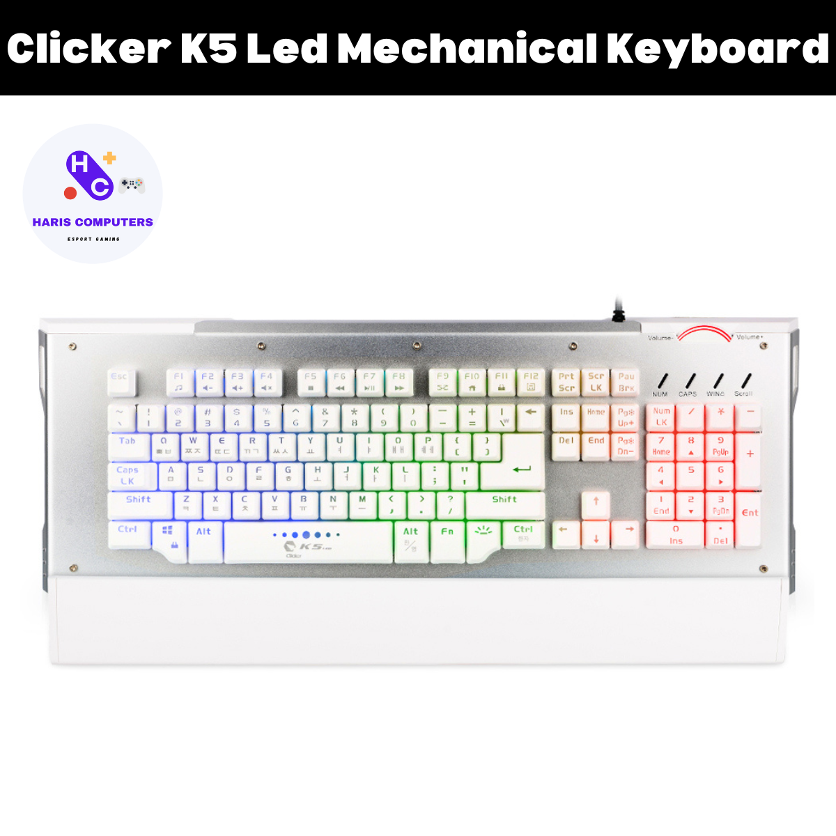 Gaming Keyboard - Clicker K5 LED Mechanical Keyboard - Clicker K5 Gaming Keyboard - 5 Mix Color ...