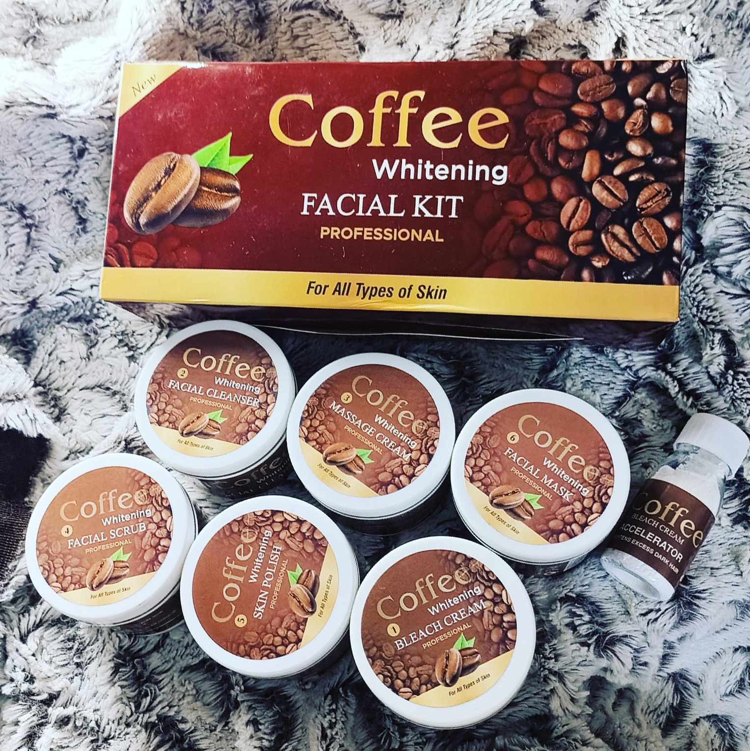 Coffee Skin Whitening Facial kit All Skin Type With Bleach| Pack Of 6 ...