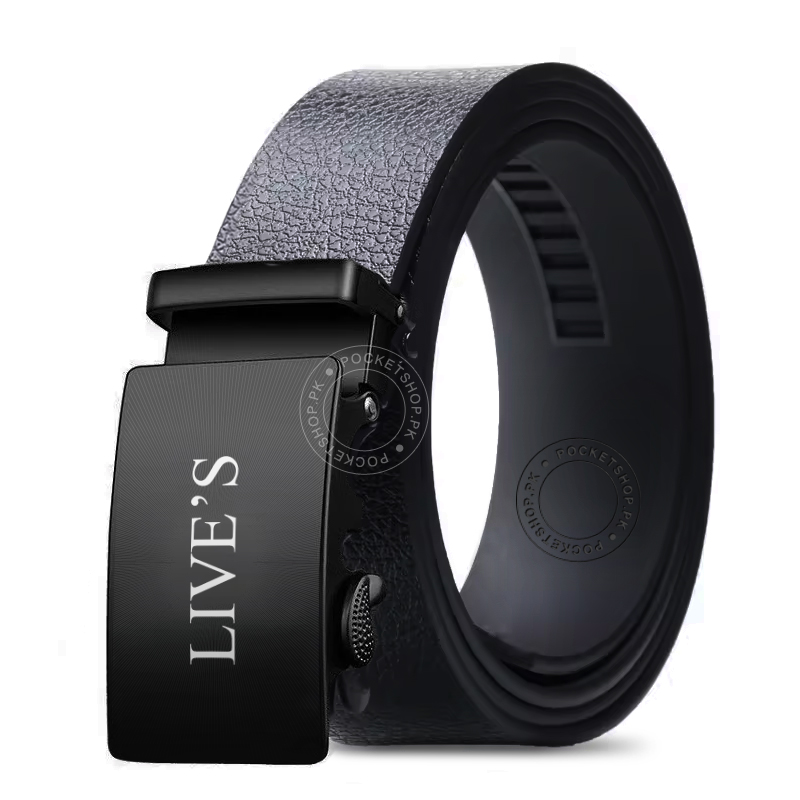 Auto lock buckle belt for men easy adjustable pvc rubber-leather belt ...