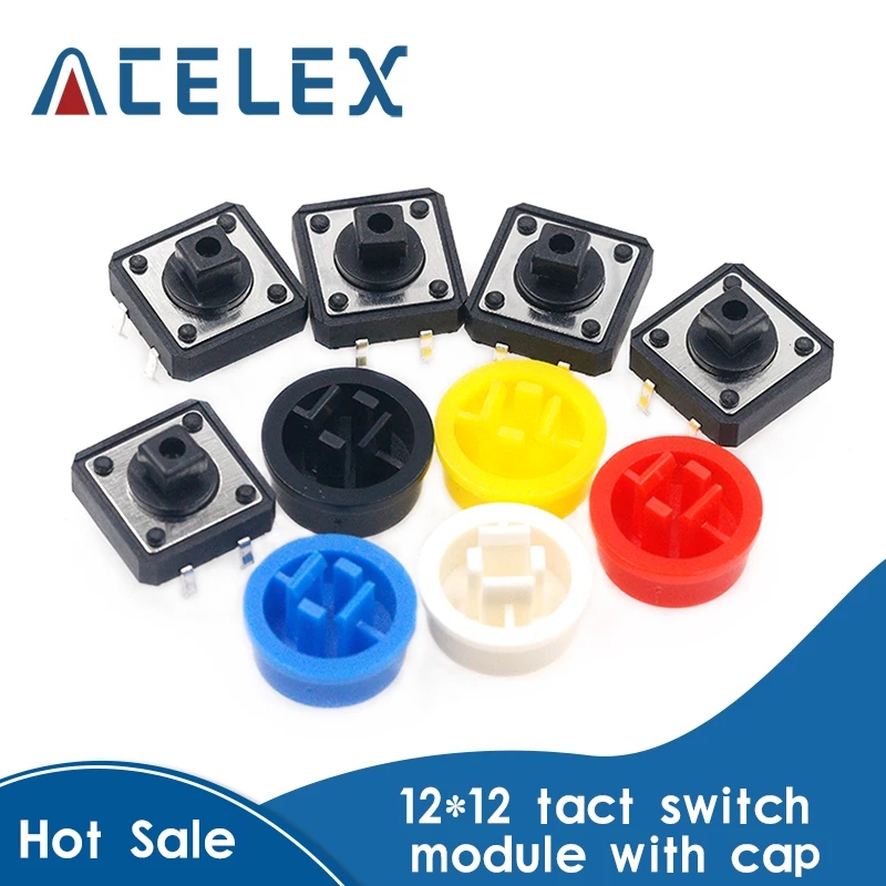 5PCS Tactile Push Button Switch Momentary 12*12*7.3MM Micro switch ...
