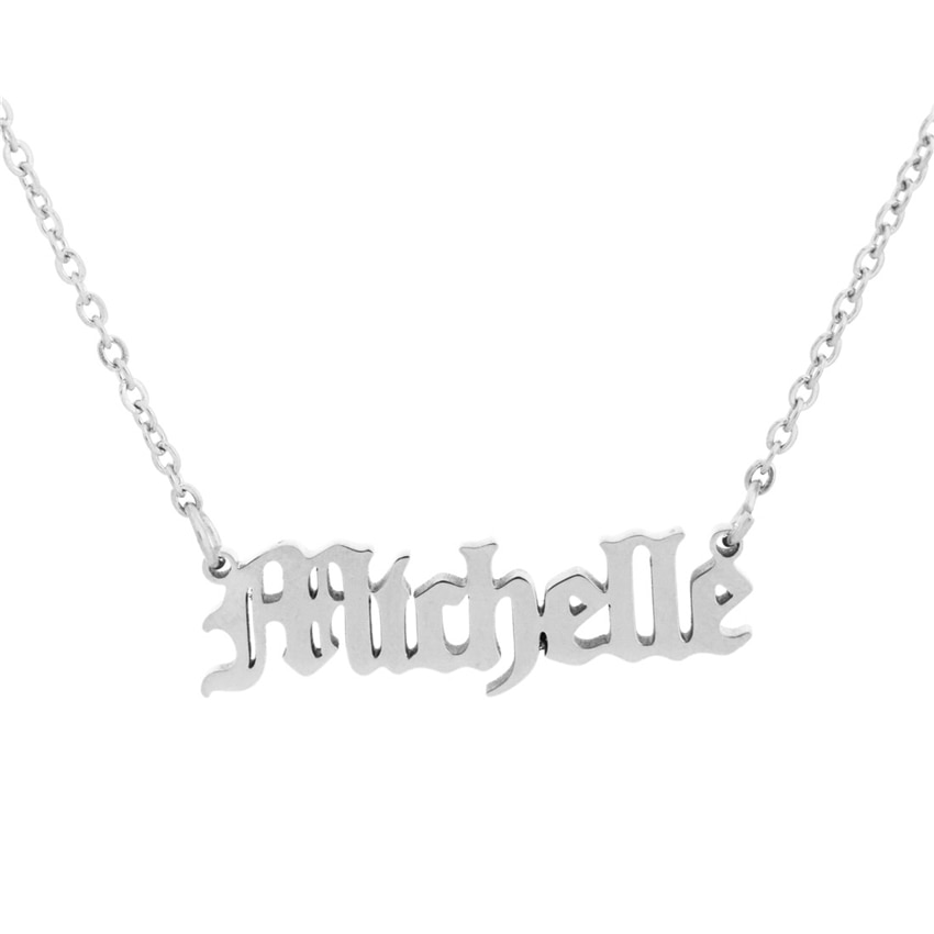 【Aesth Diary Store】Old Michelle Name Bracelet Femme Nameplate BFF ...