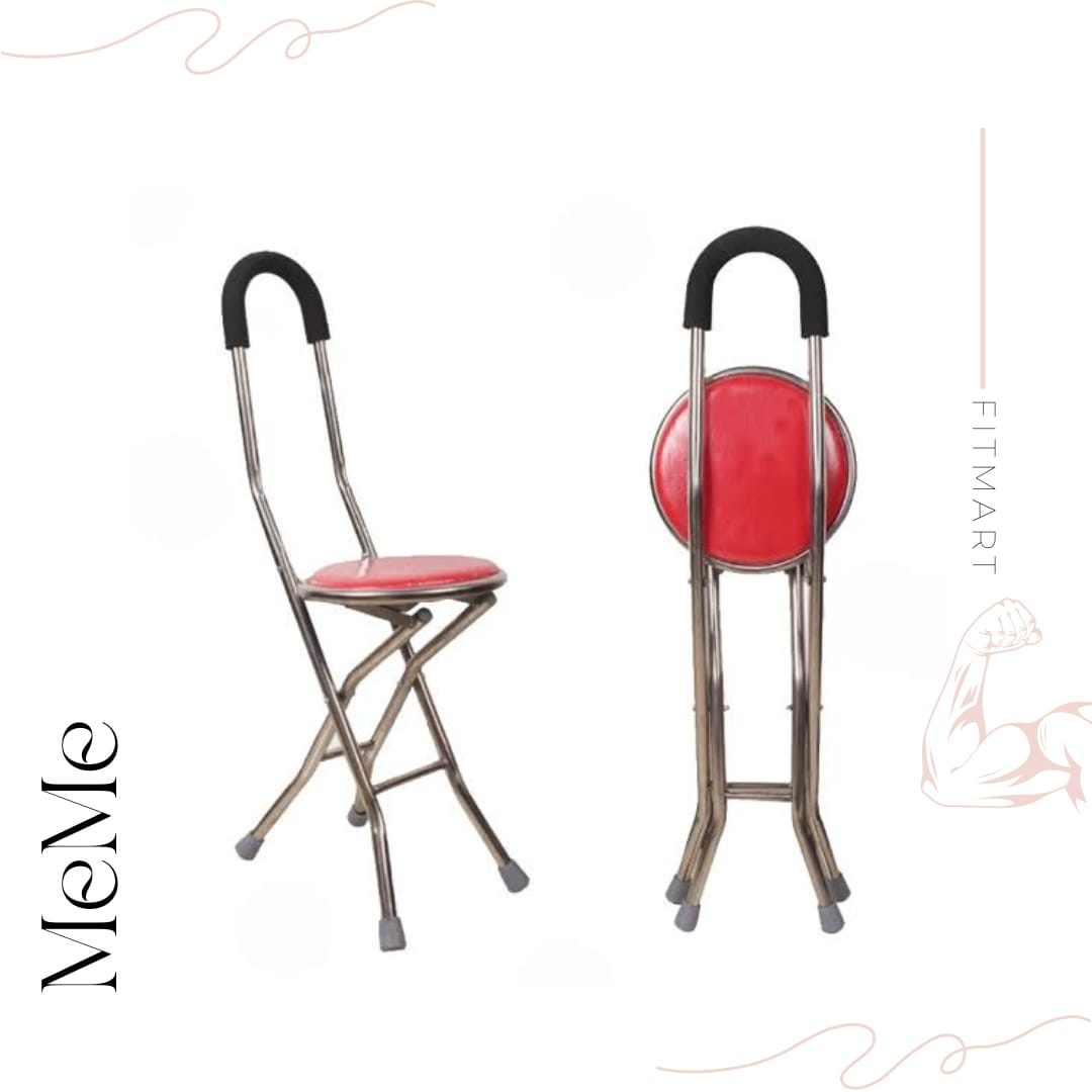 Stainless steel four leg Walking Cane with chair function Walking ...