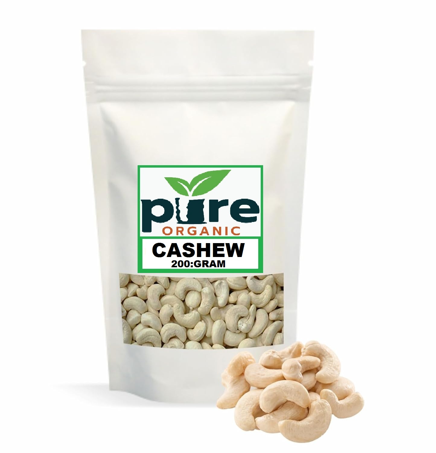PURE Organic Cashew Whole (200:gram, Pack Of 1) Kaju/Jidipappu ...