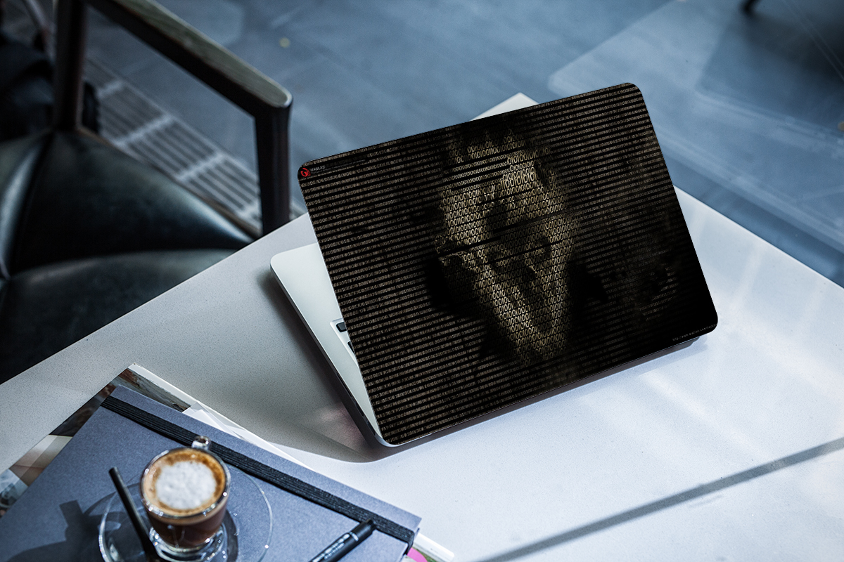 hacker blavk skull Laptop Back Vinyl Skin Sticker 12 13 14 15 15.6 Inch ...